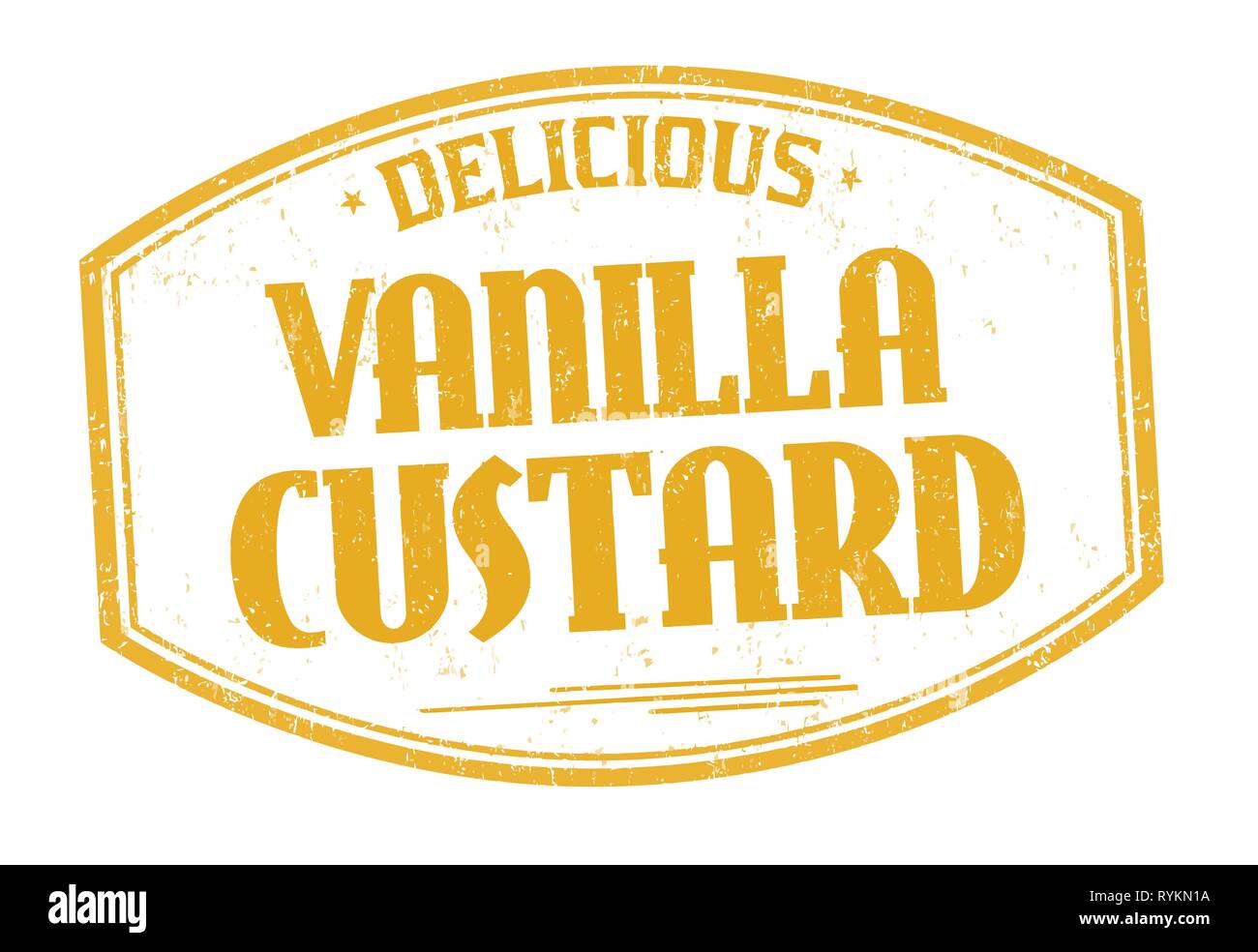 Vanilla custard sign or stamp on white background, vector illustration ...