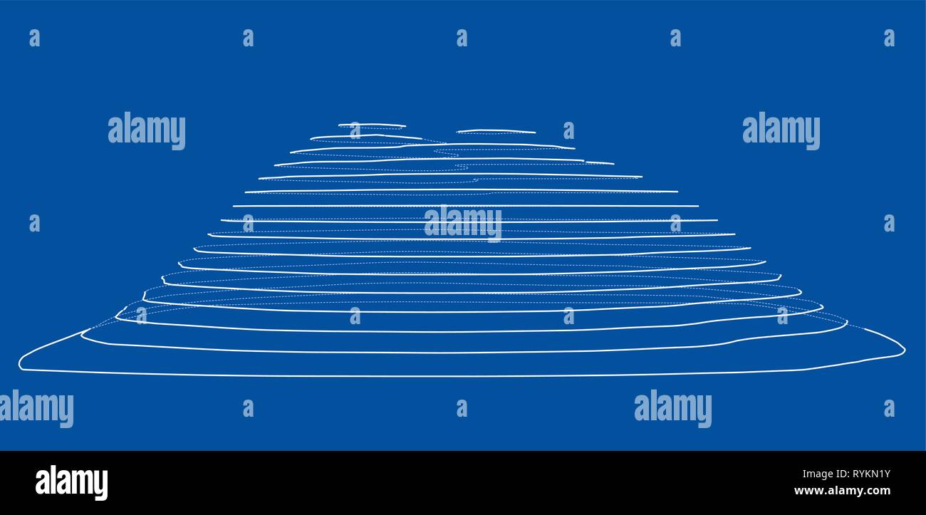 Abstract digital landscape outline. Vector Stock Vector Image & Art - Alamy
