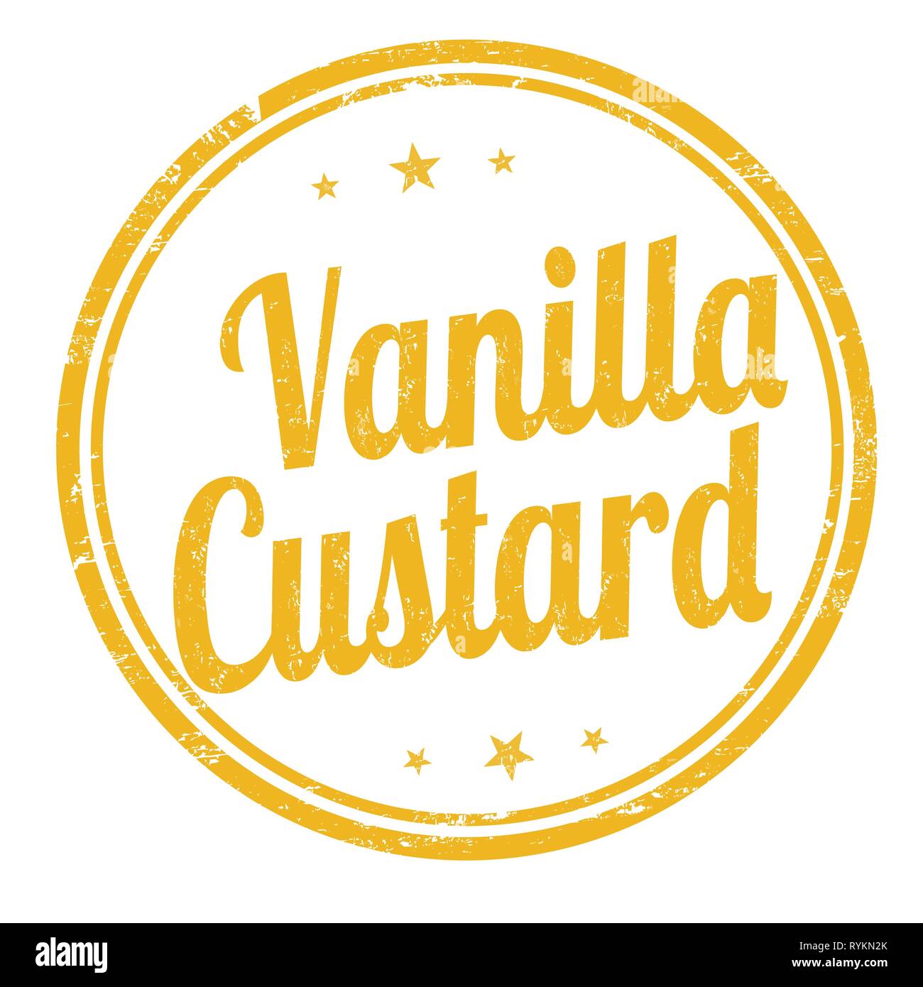 Vanilla custard sign or stamp on white background, vector illustration ...