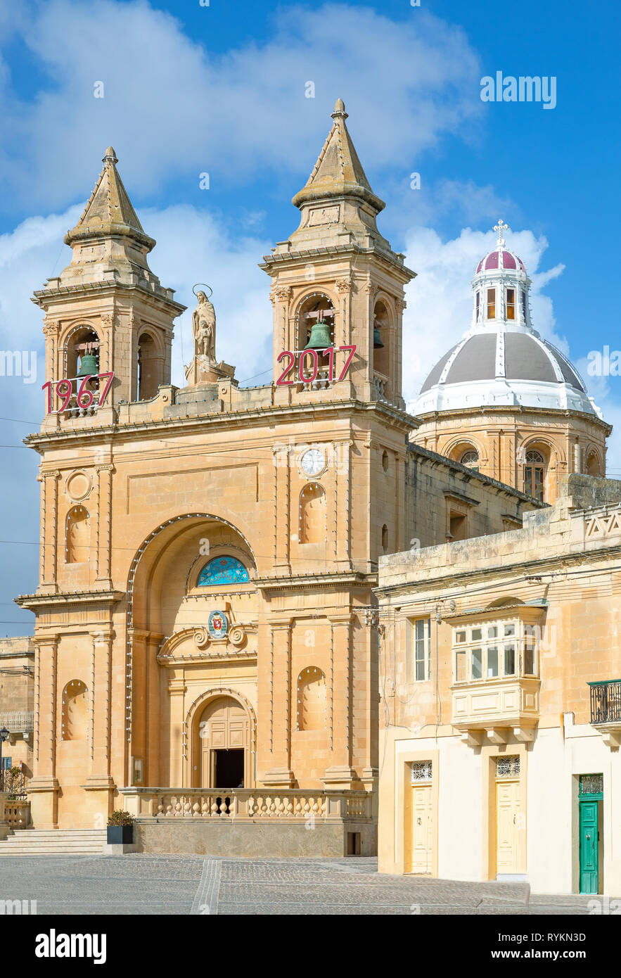 The facade of the our lady of pompei church hi-res stock photography ...