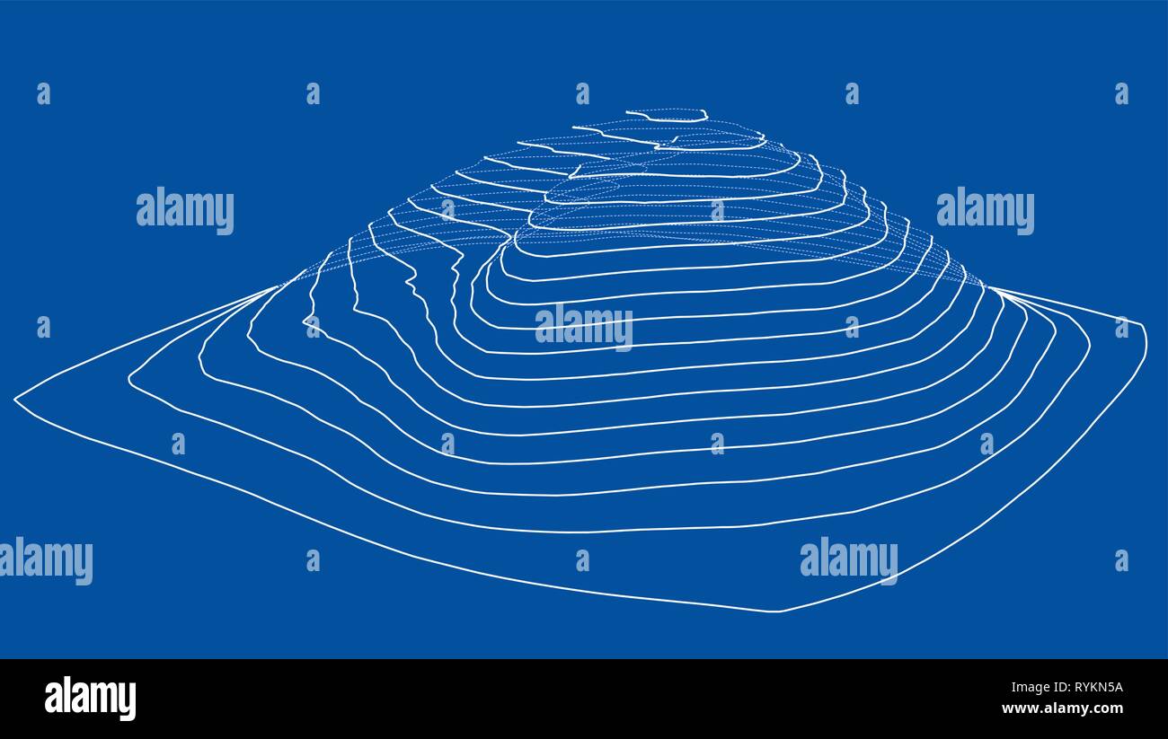 Abstract digital landscape outline. Vector Stock Vector Image & Art - Alamy