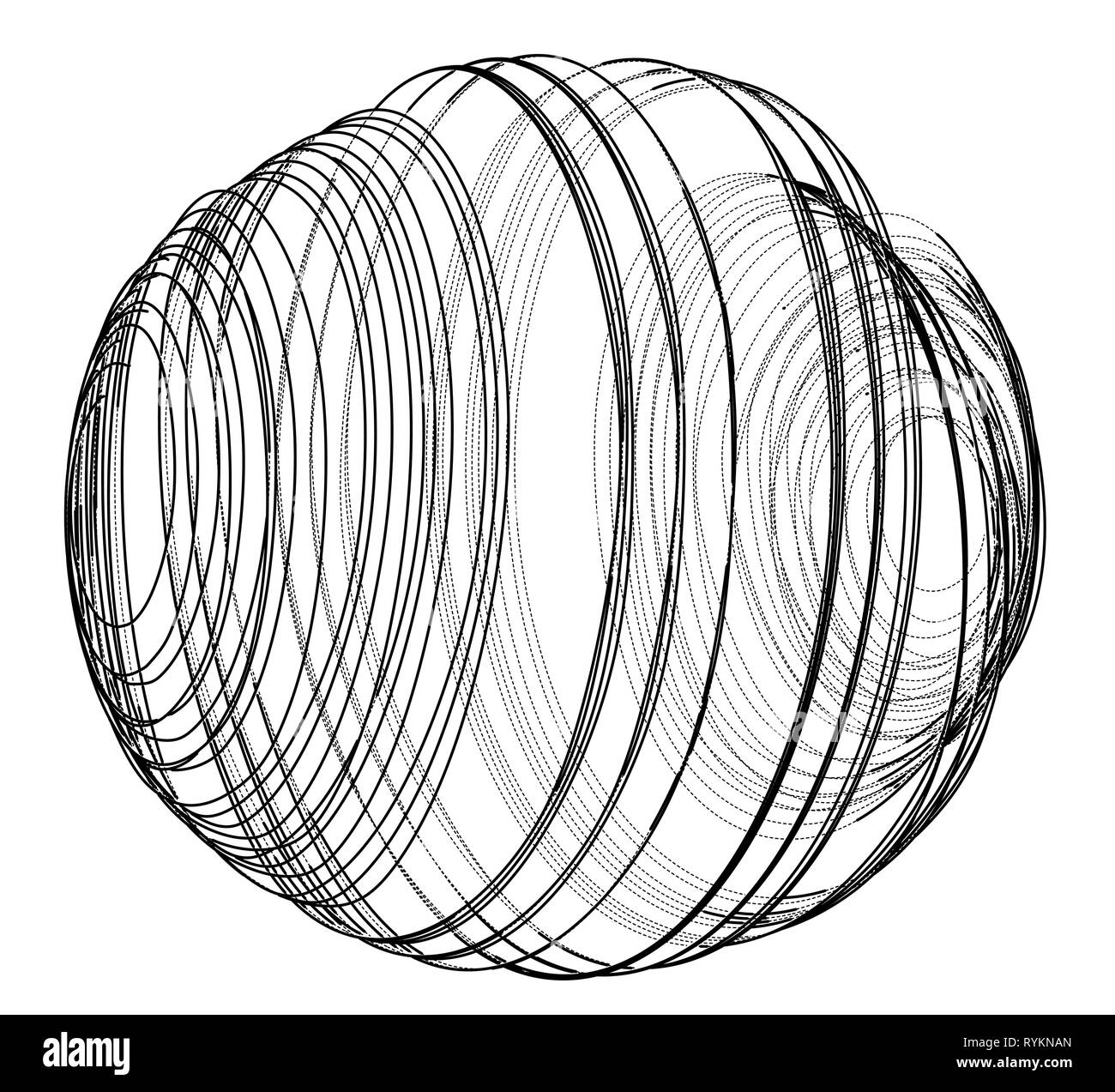 Sphere of spirals outline. Vector Stock Vector Image & Art - Alamy