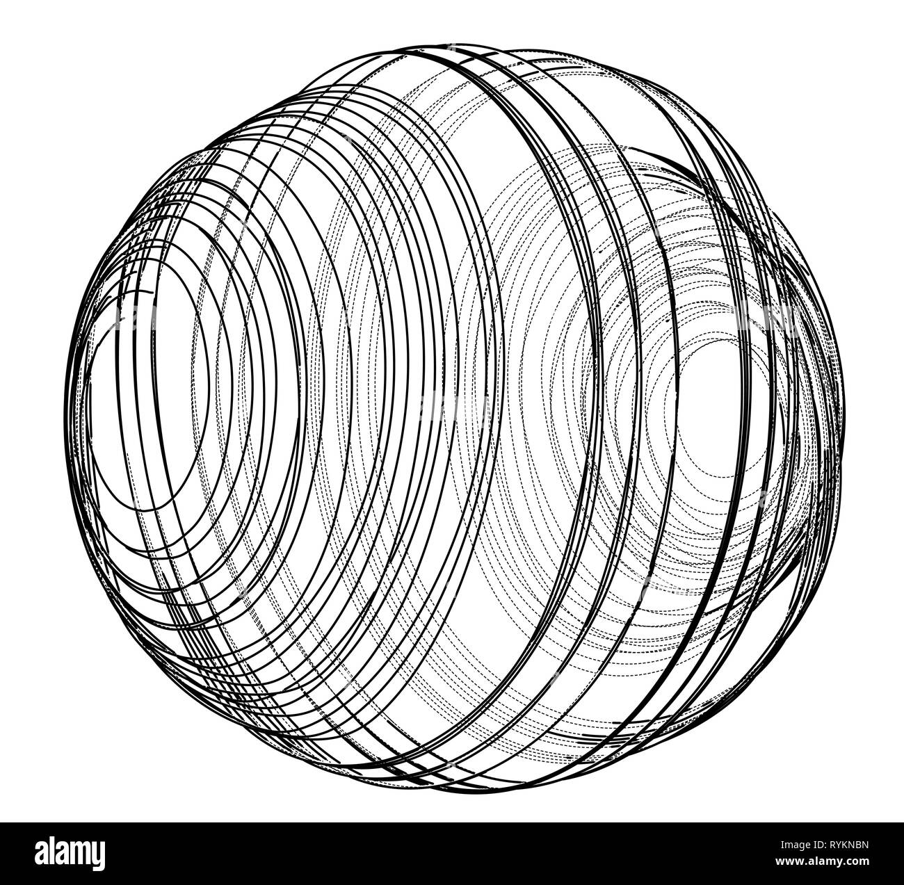 Sphere of spirals outline. Vector Stock Vector Image & Art - Alamy