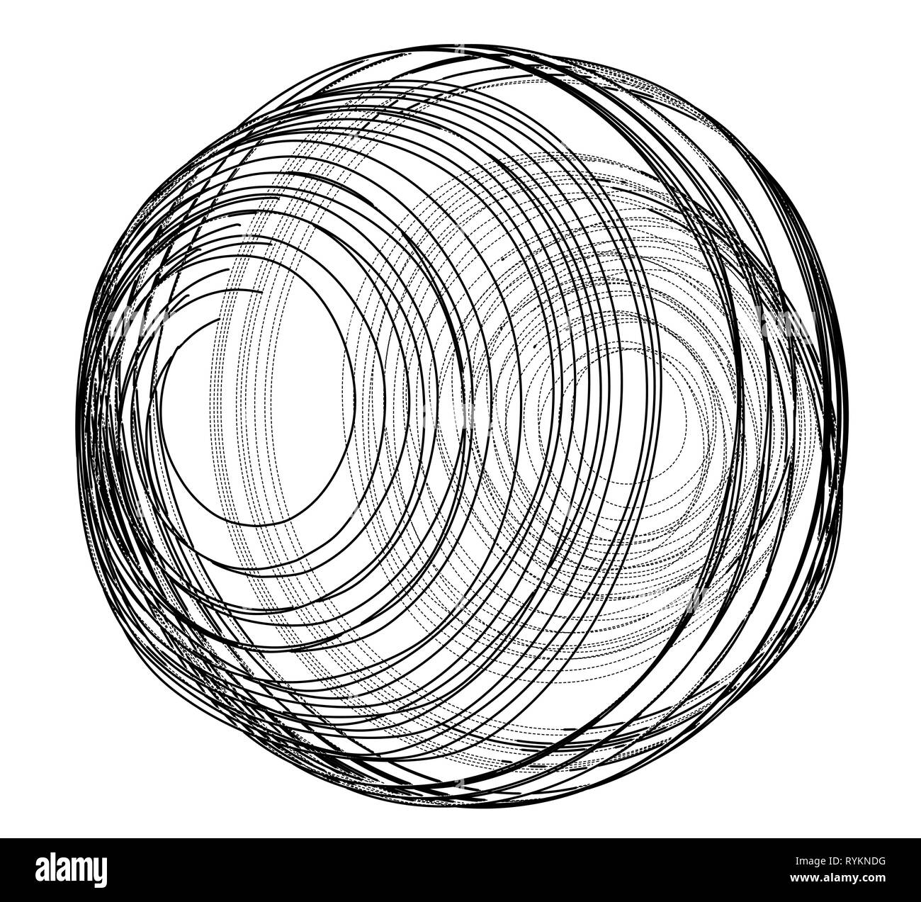 Sphere of spirals outline. Vector Stock Vector Image & Art - Alamy