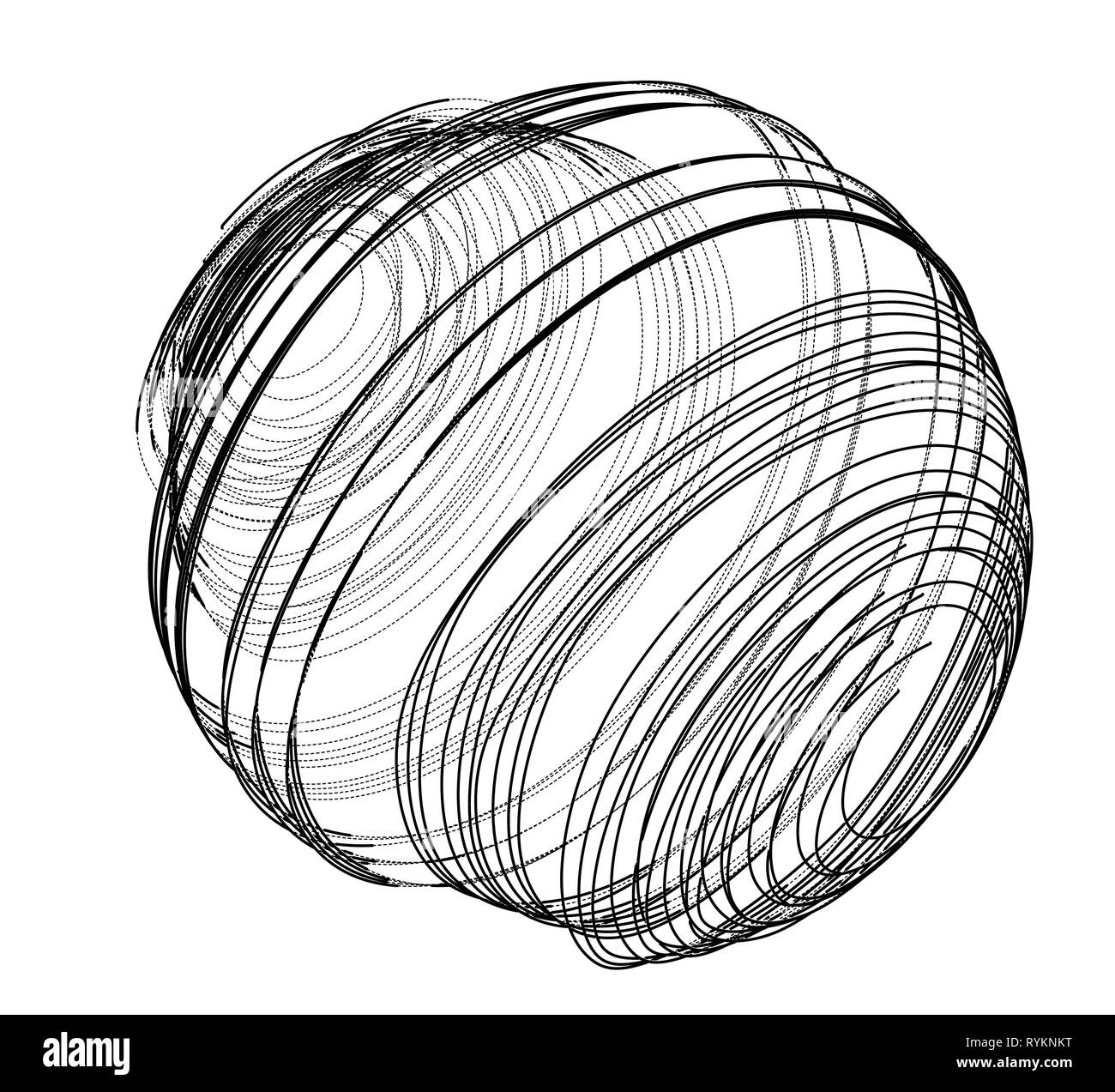 Sphere of spirals outline. Vector Stock Vector Image & Art - Alamy