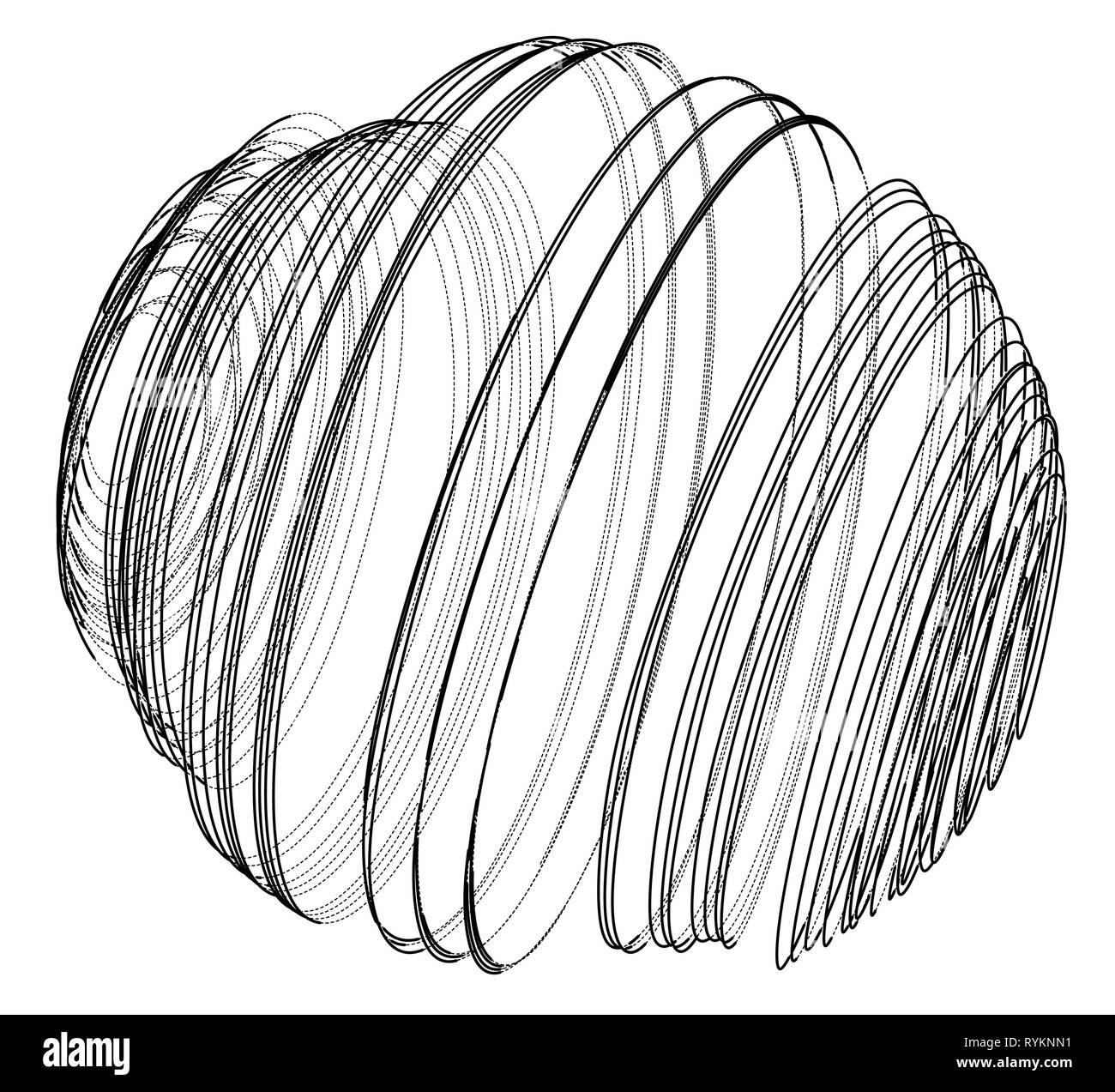 Sphere of spirals outline. Vector Stock Vector Image & Art - Alamy