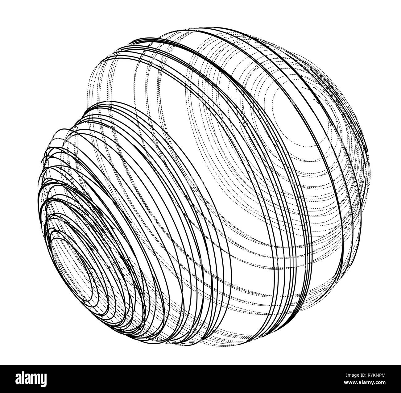 Sphere of spirals outline. Vector Stock Vector Image & Art - Alamy
