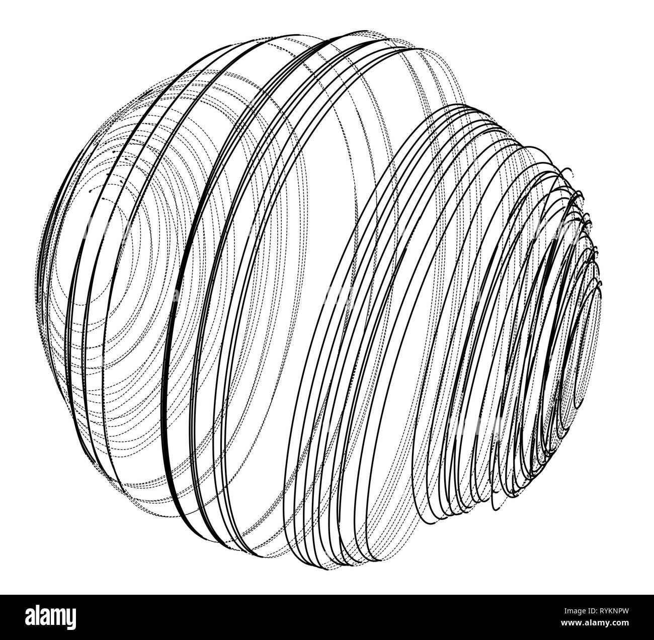 Sphere of spirals outline. Vector Stock Vector Image & Art - Alamy