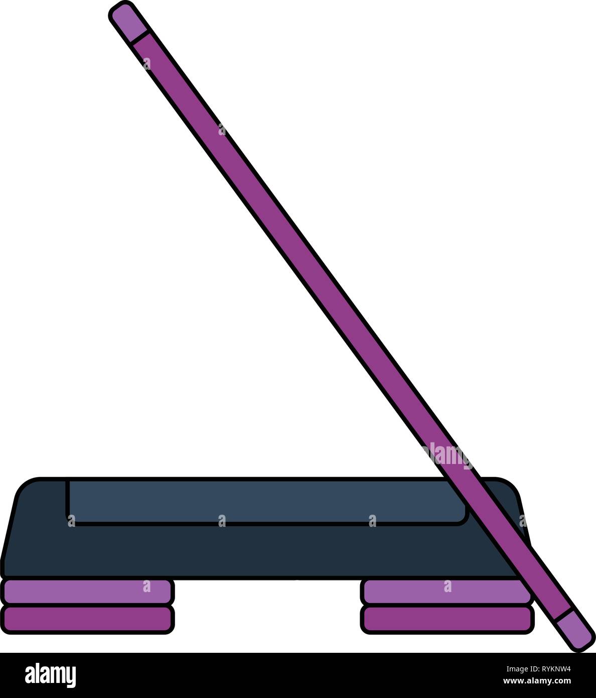 Flat design icon of Step board and stick in ui colors. Vector ...