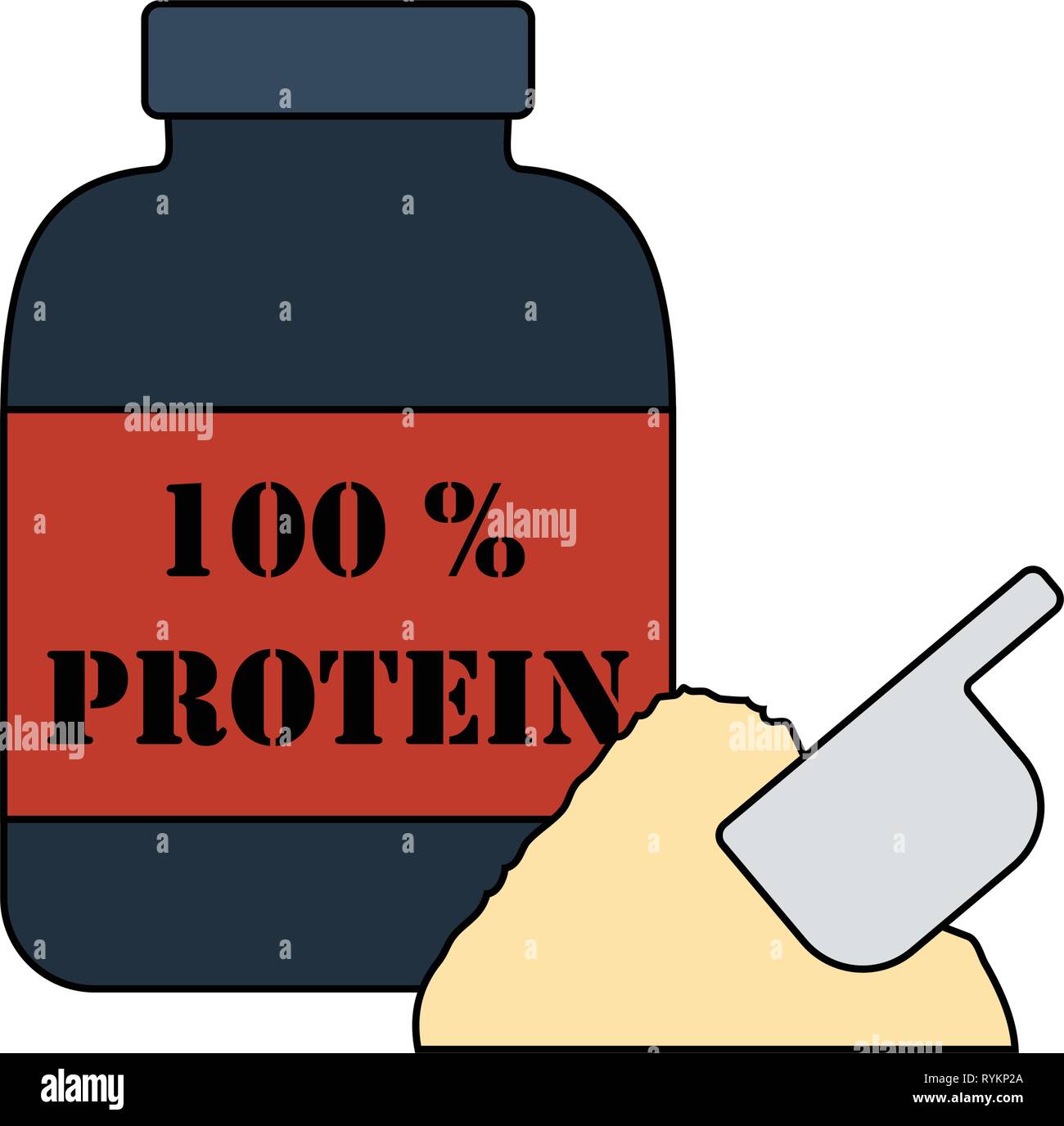 Flat design icon of Protein conteiner in ui colors. Vector illustration ...