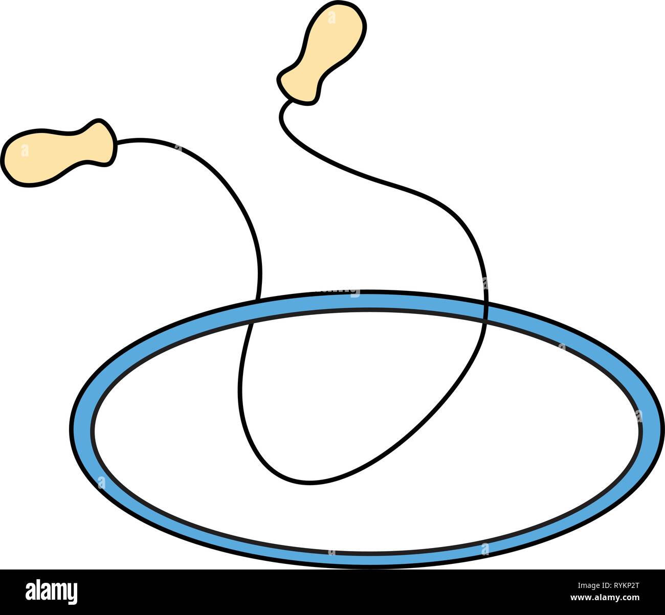 Flat design icon of Jump rope and hoop in ui colors. Vector ...