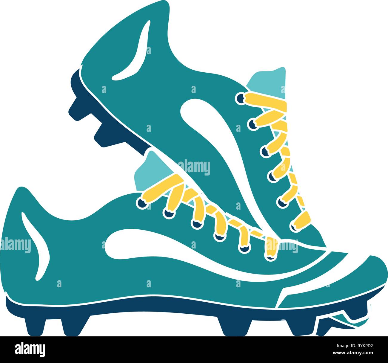 Black rugby boot Stock Vector Images - Alamy
