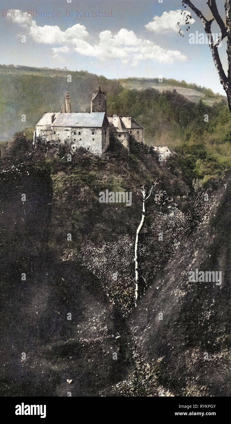 History of Loket Castle, 1913, Karlovy Vary Region, Elbogen, Burg ...