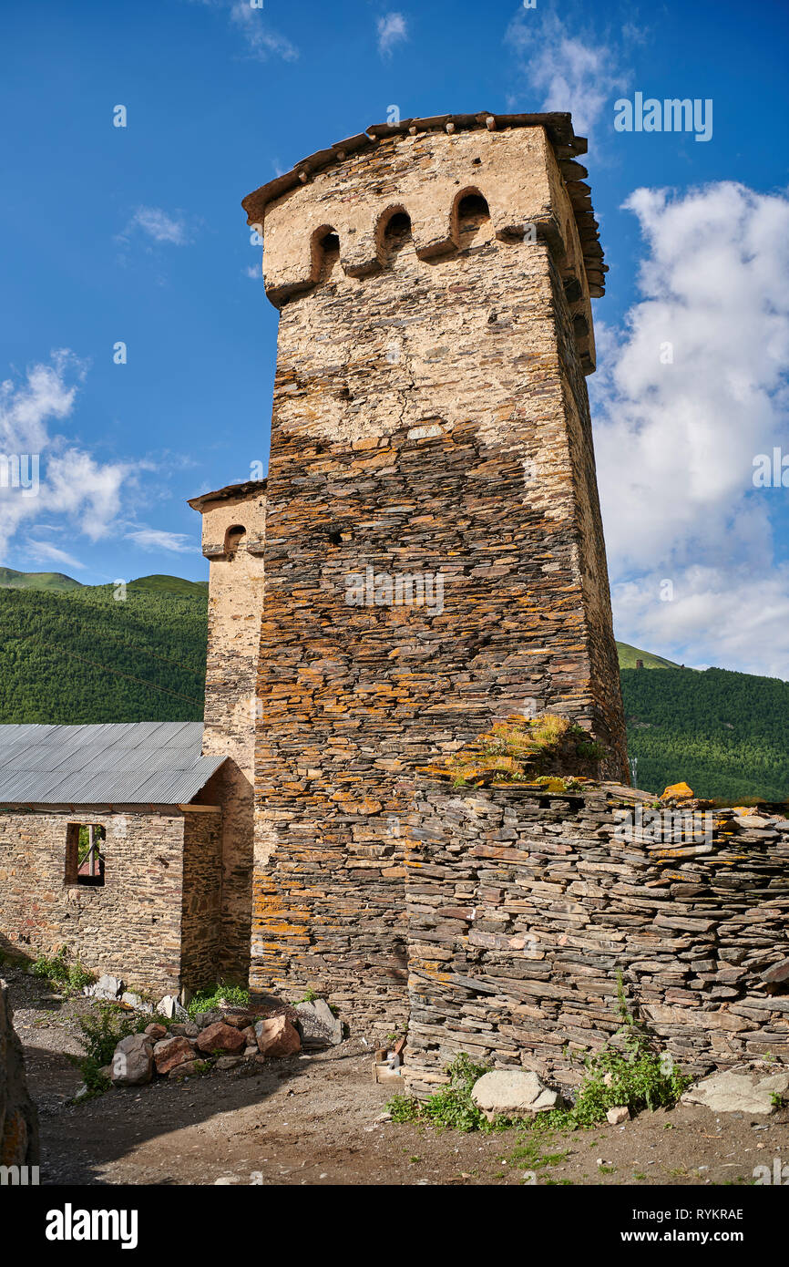 Group ancient svan tower hi-res stock photography and images - Alamy