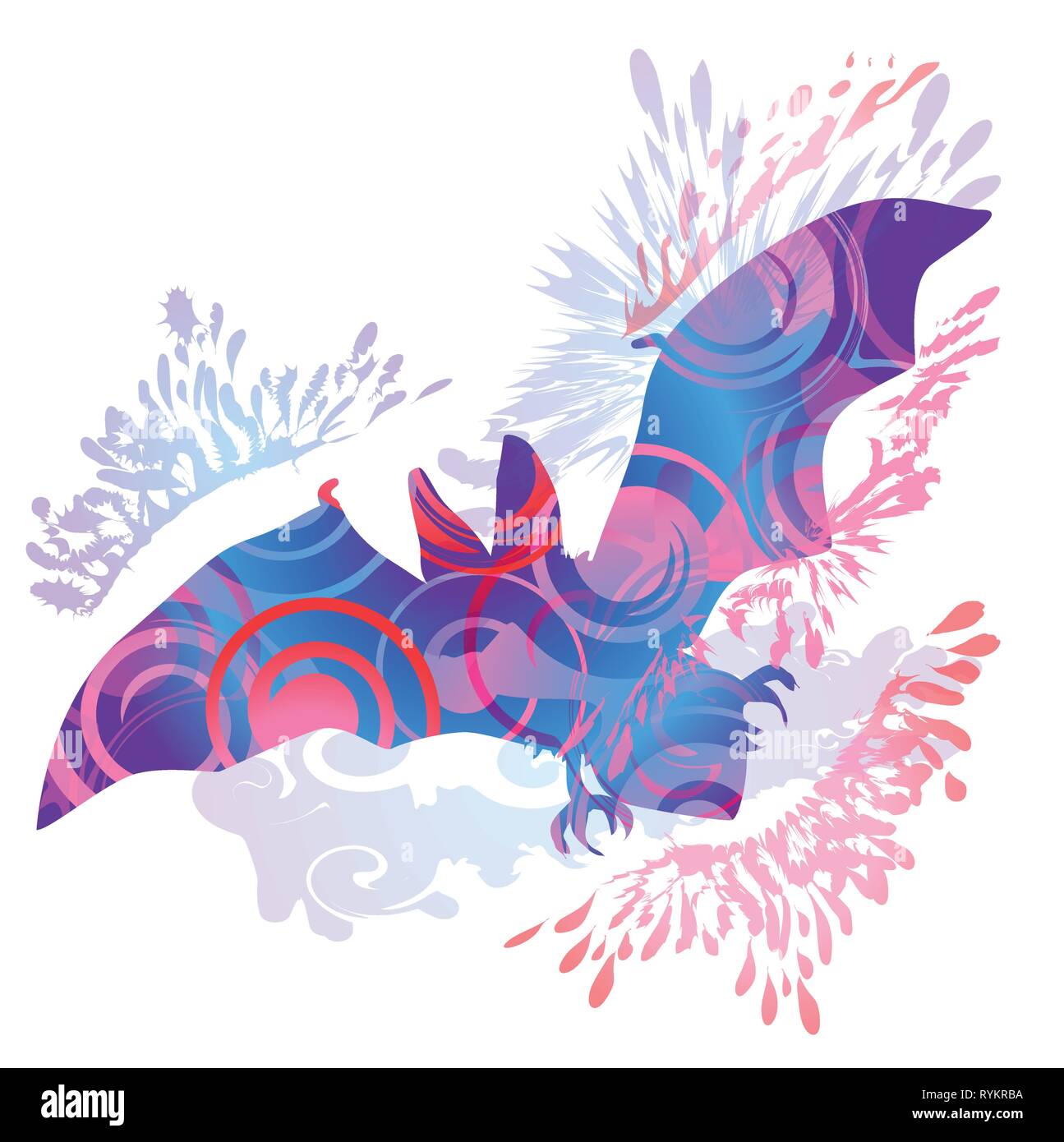 Little funny flying blue bat Stock Vector Image & Art - Alamy