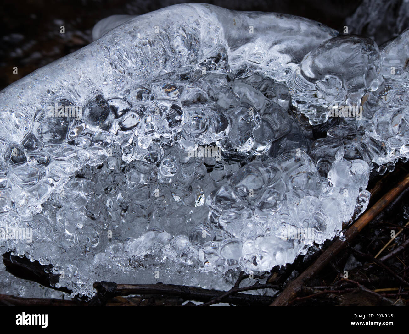 ice, icicles in water Stock Photo - Alamy