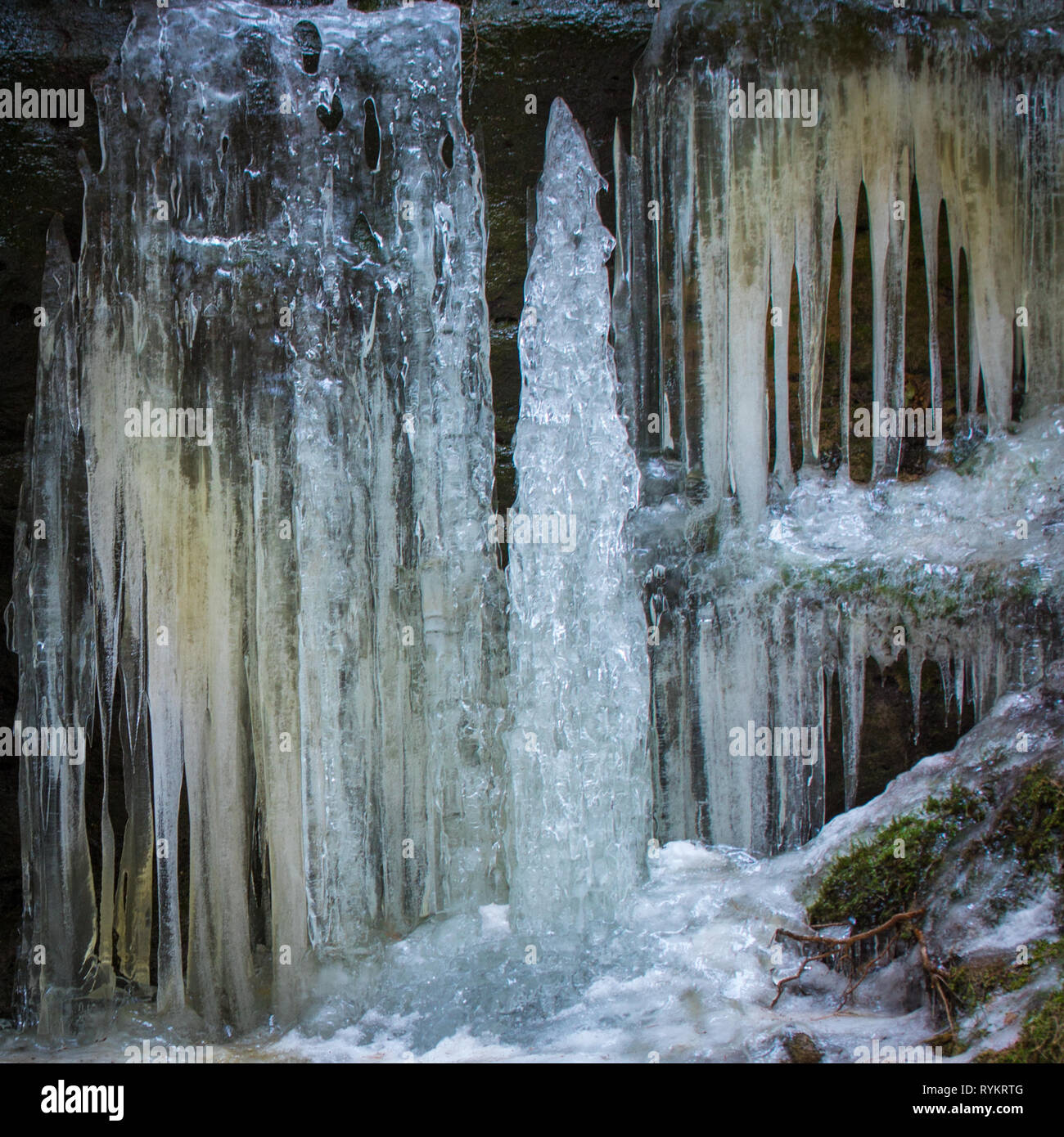 ice, icicles in water Stock Photo - Alamy