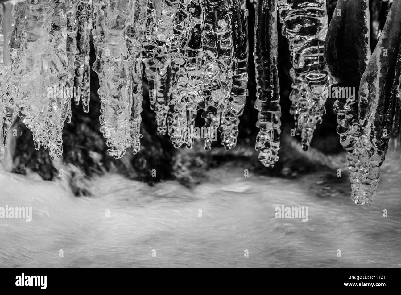 ice, icicles in water Stock Photo - Alamy