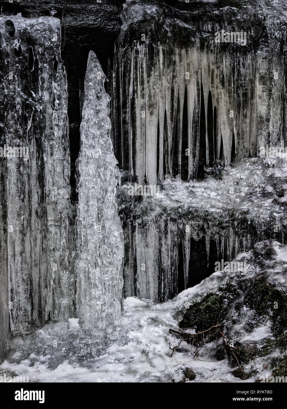 ice, icicles in water Stock Photo - Alamy