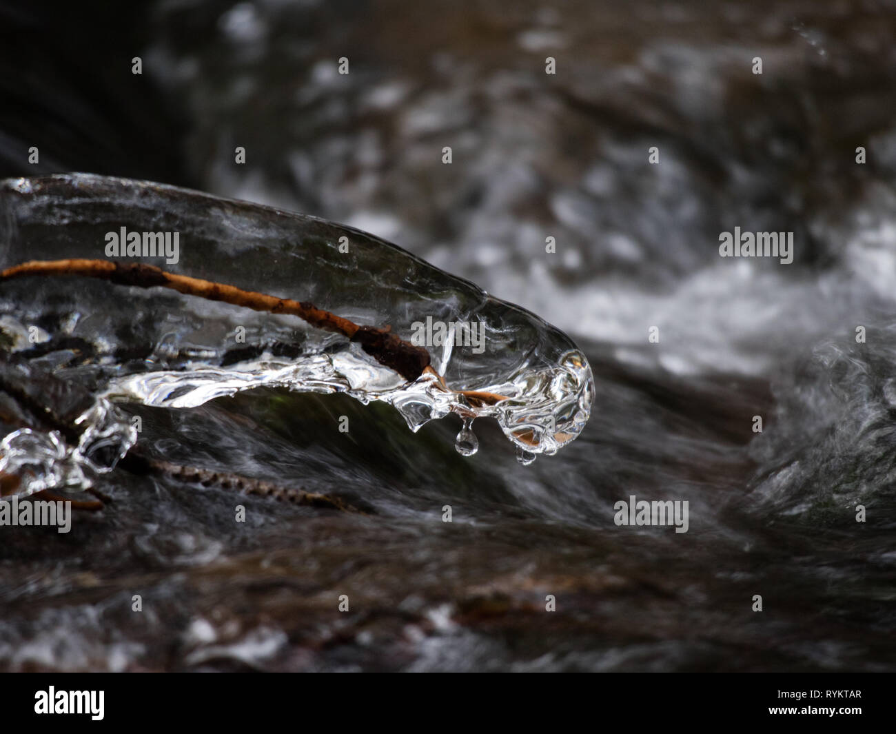 ice, icicles in water Stock Photo - Alamy