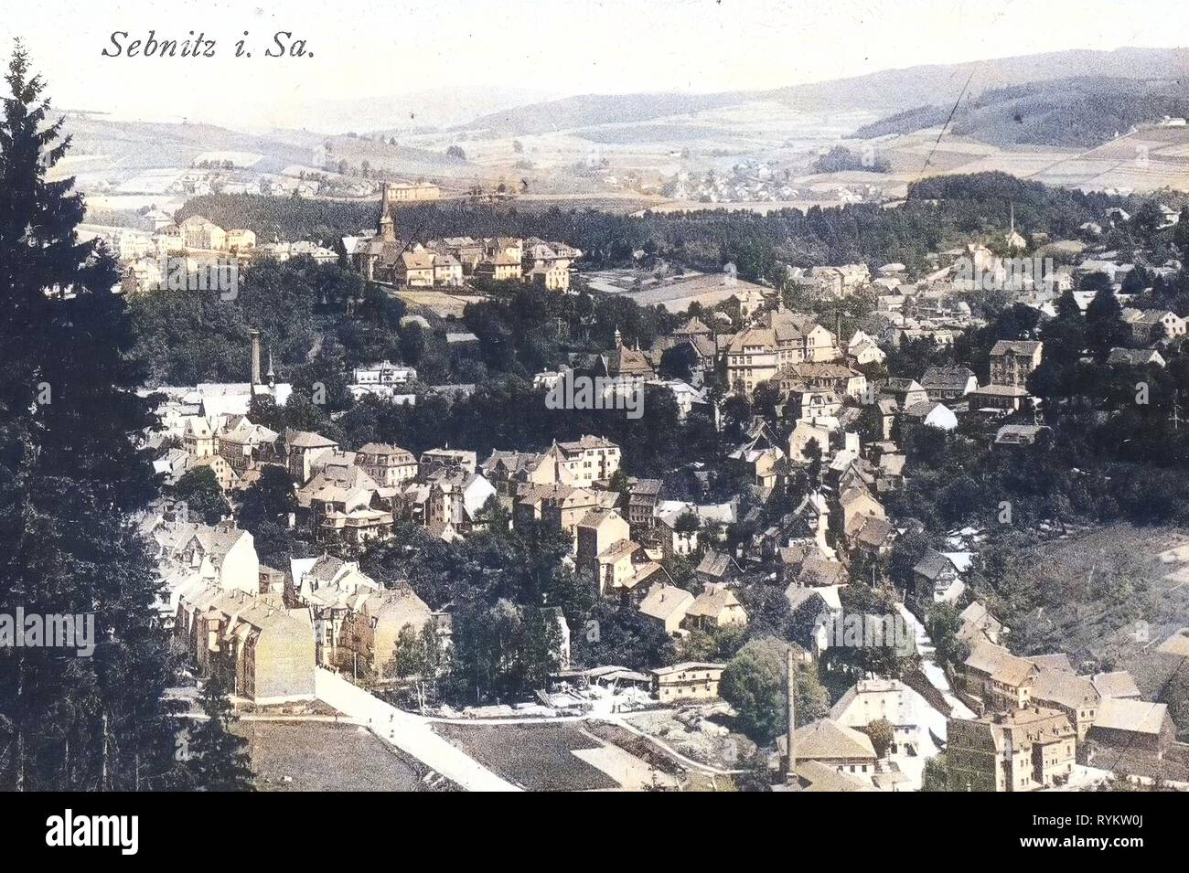Buildings in Sebnitz, 1920, Landkreis Sächsische Schweiz-Osterzgebirge ...