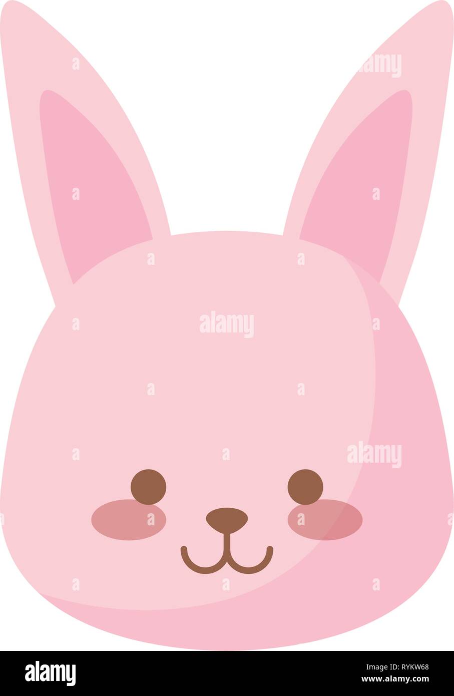 head of cute rabbit animal character vector illustration design Stock ...
