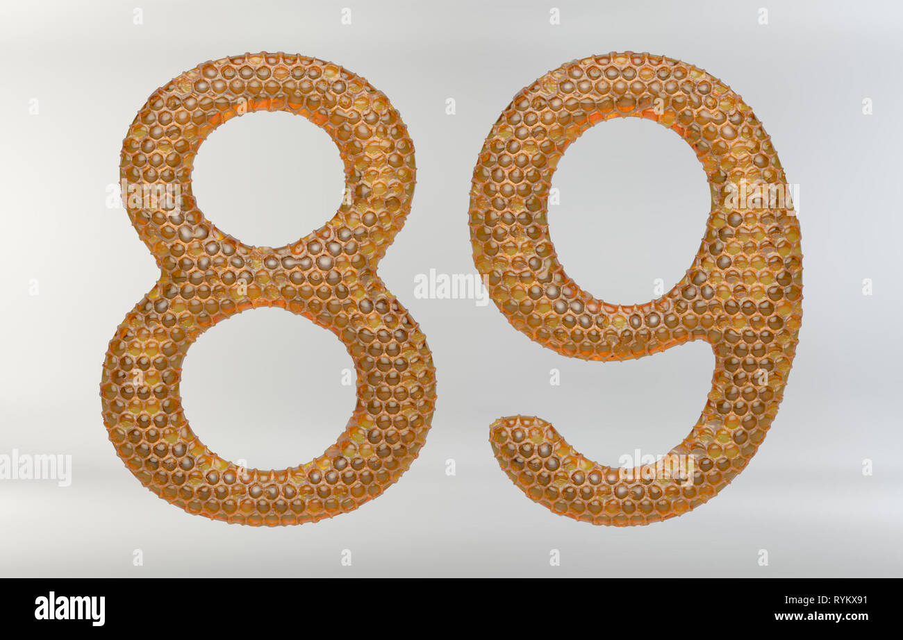 3D Illustration of Honeycomb Hive Numbers and Letters including ...