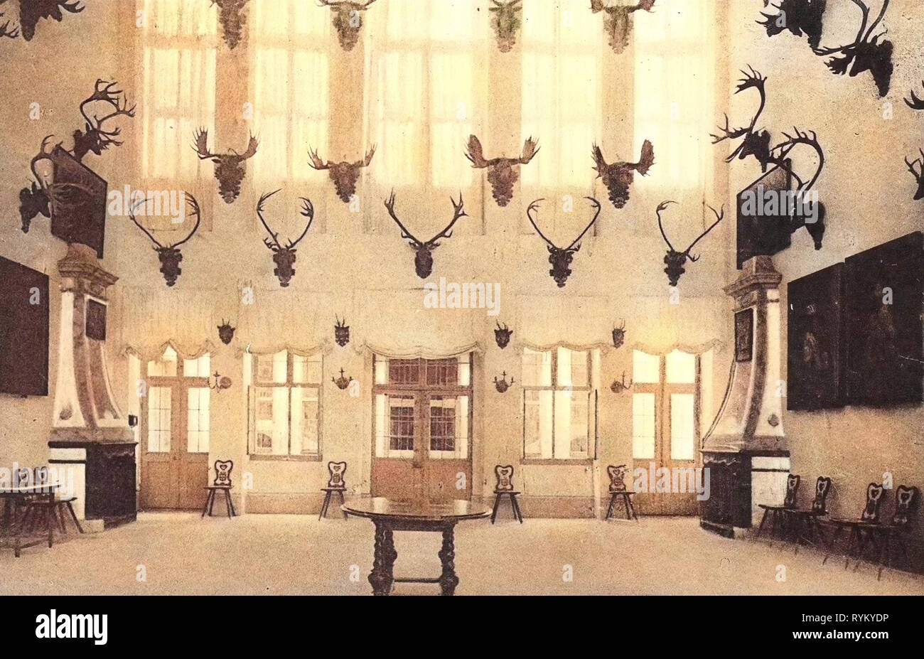 Rooms in Germany, Antlers, Interior of Moritzburg Castle, Stoves in ...