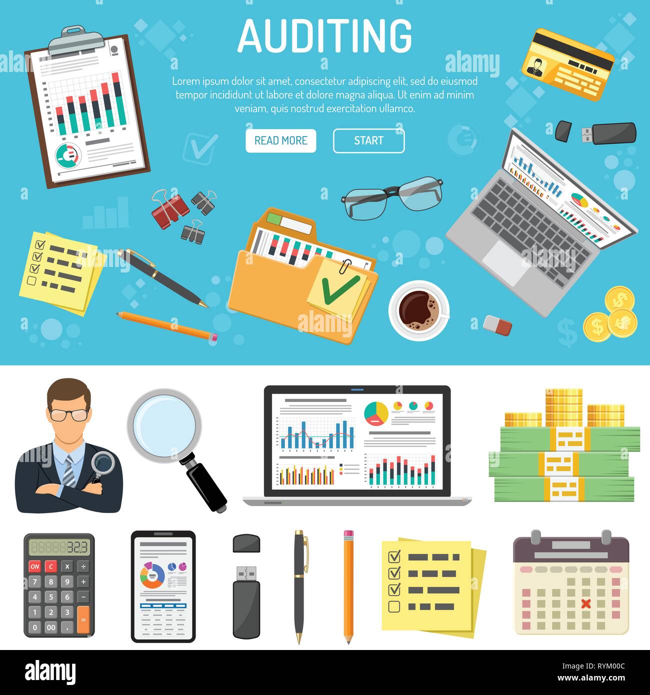 Auditing and Business Accounting Infographics Stock Vector Image & Art ...