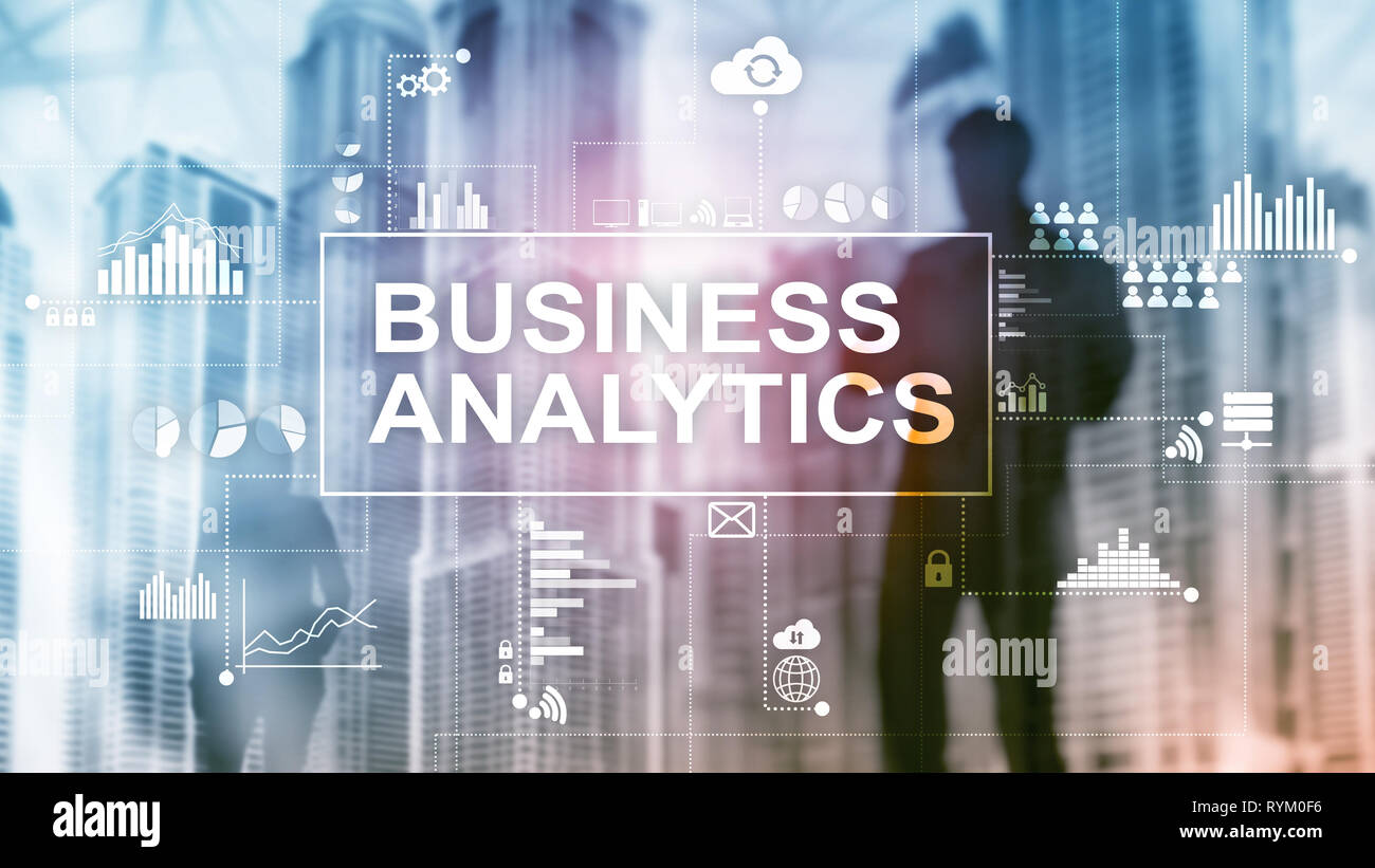 Business analytics concept on double exposure background Stock Photo ...