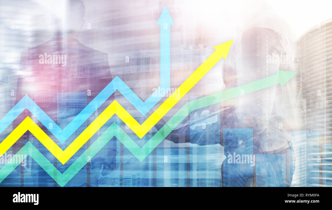 Financial growth arrows graph. Investment and trading concept Stock ...