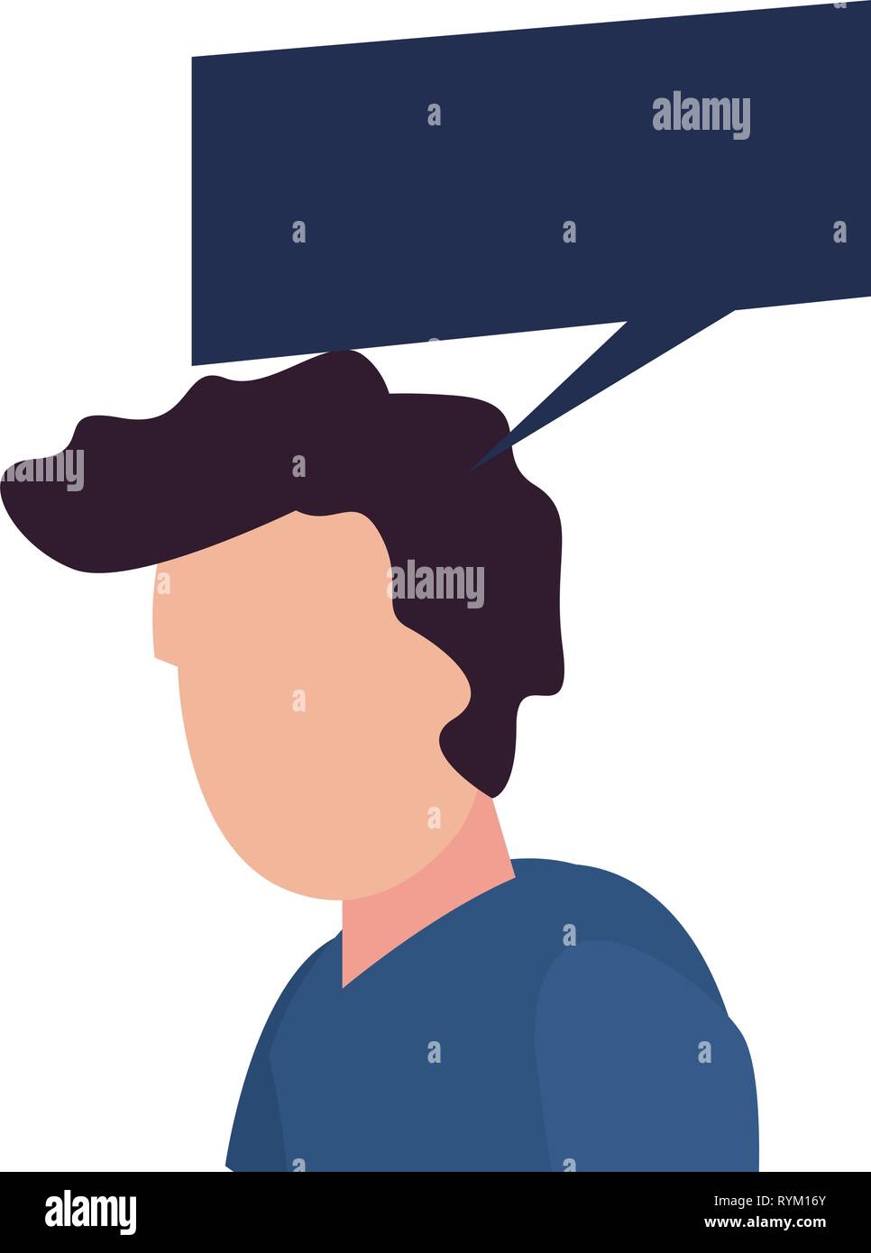 man character talk speech bubble vector illustration Stock Vector Image ...