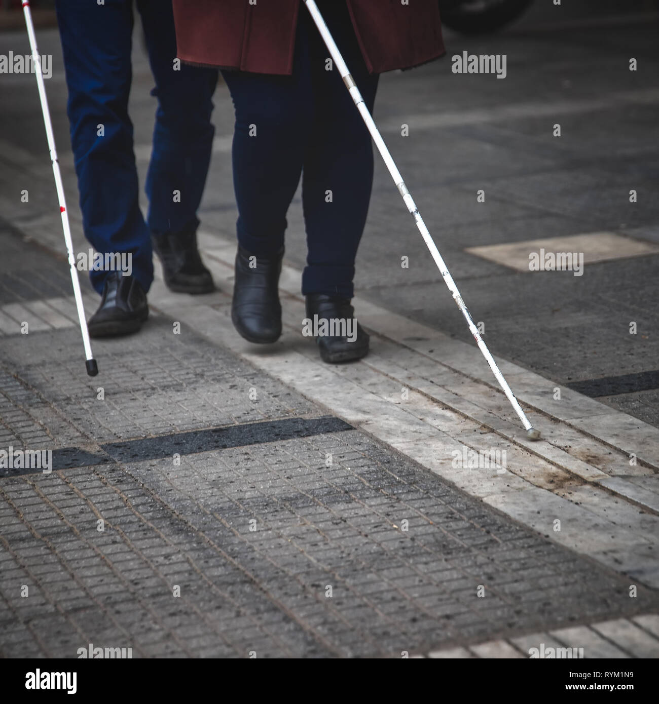 Blind Man With A White Stick High Resolution Stock Photography and ...