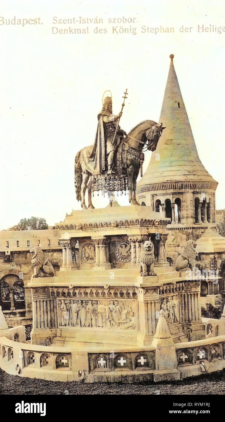 Fisherman's Bastion (historical images), Statue of Stephen I of Hungary ...