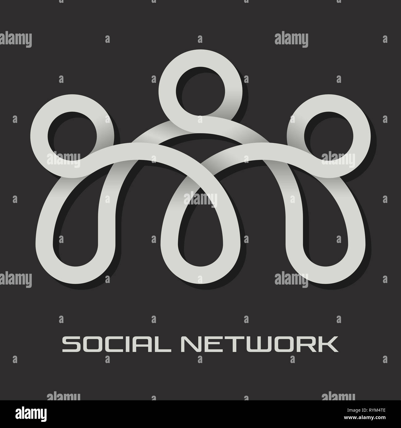 Social network bridge logo Stock Photo - Alamy