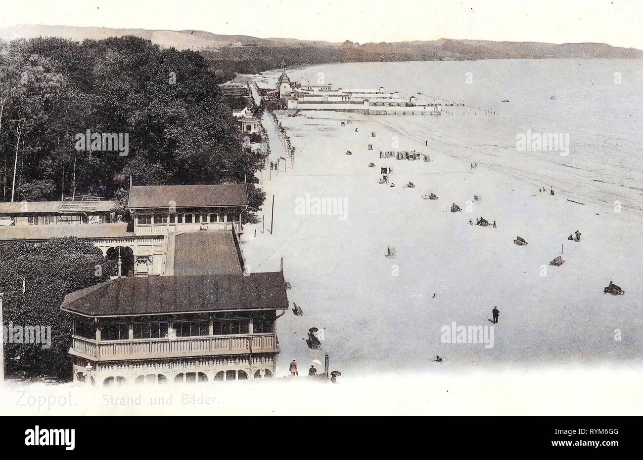 History of Sopot, Poland, Sopot beach, 1903, Pomeranian Voivodeship ...
