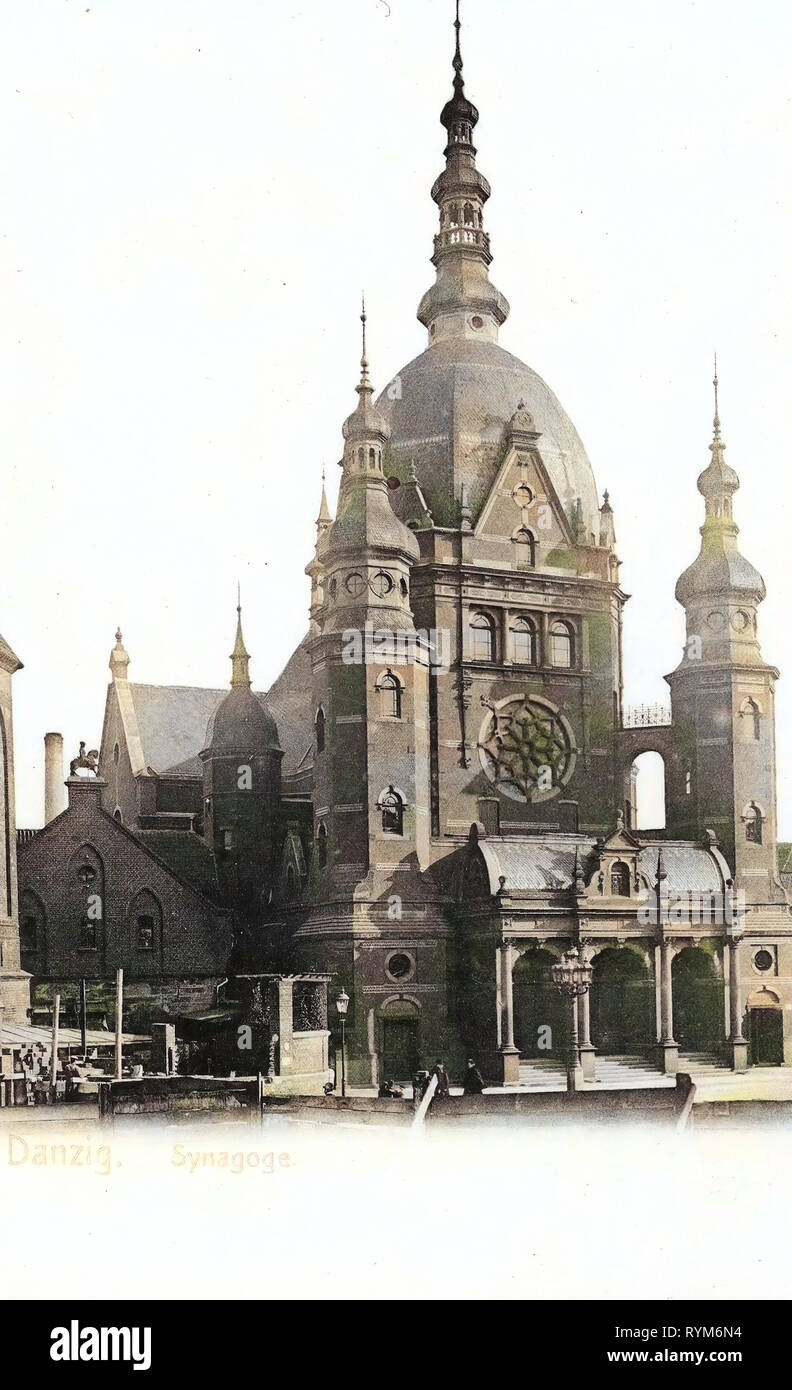 Great Synagogue in Gdańsk, 1903, Pomeranian Voivodeship, Danzig ...