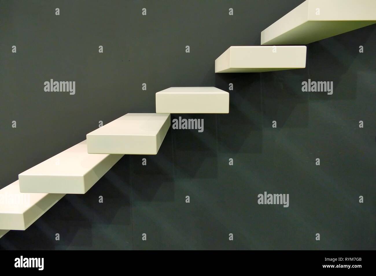 Perspective close up view of modern design staircase Stock Photo - Alamy