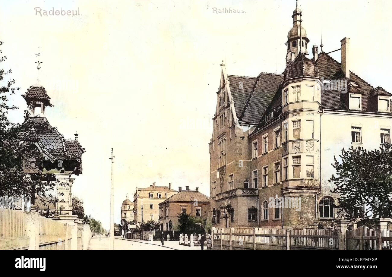 Rathaus Radebeul, 1903, Landkreis Meißen, Gartenpavillon ...