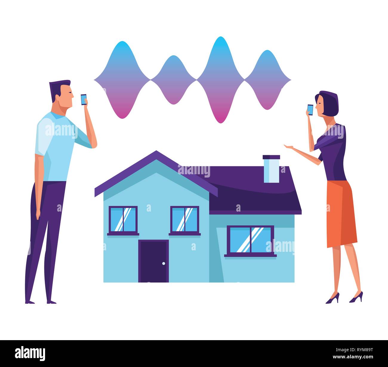 People using voice recognition Stock Vector Image & Art - Alamy