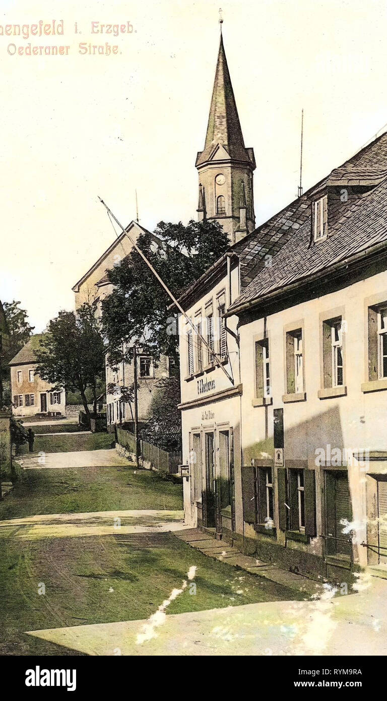 Churches in Pockau-Lengefeld, 1905, Erzgebirgskreis, lengefeld ...