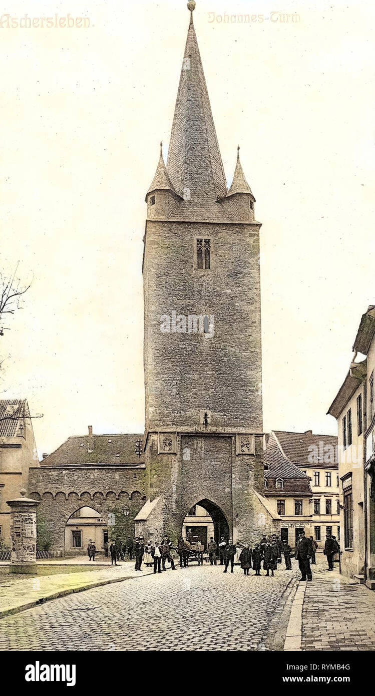 Gate towers in Germany, Historic views of of Aschersleben, 1905, Saxony ...