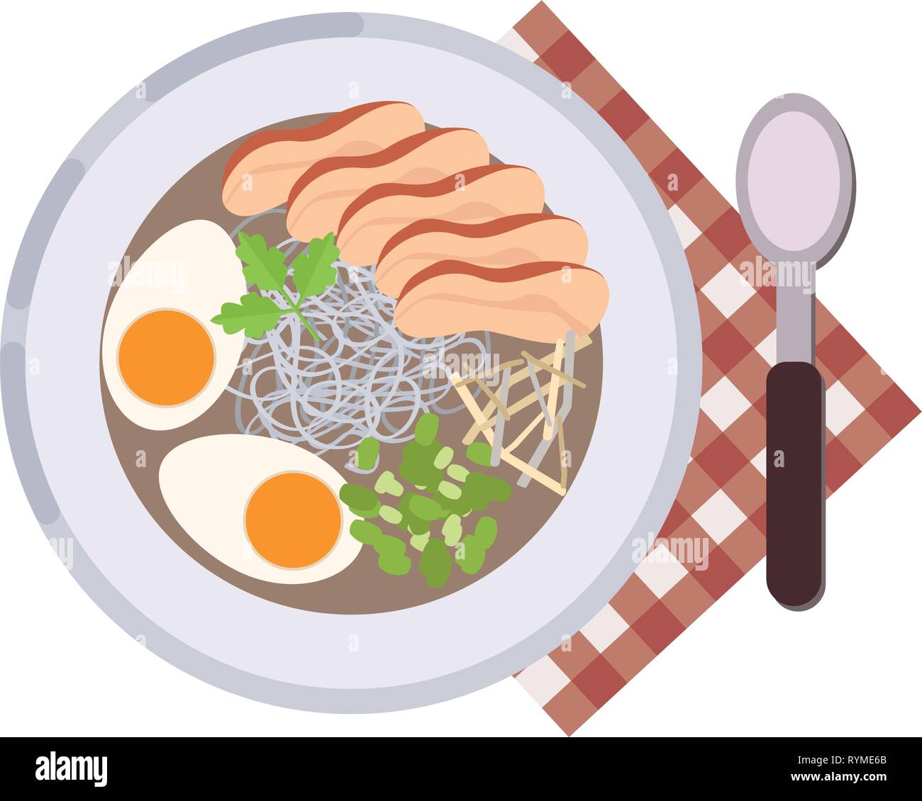 Top view chicken pork Stock Vector Images - Alamy