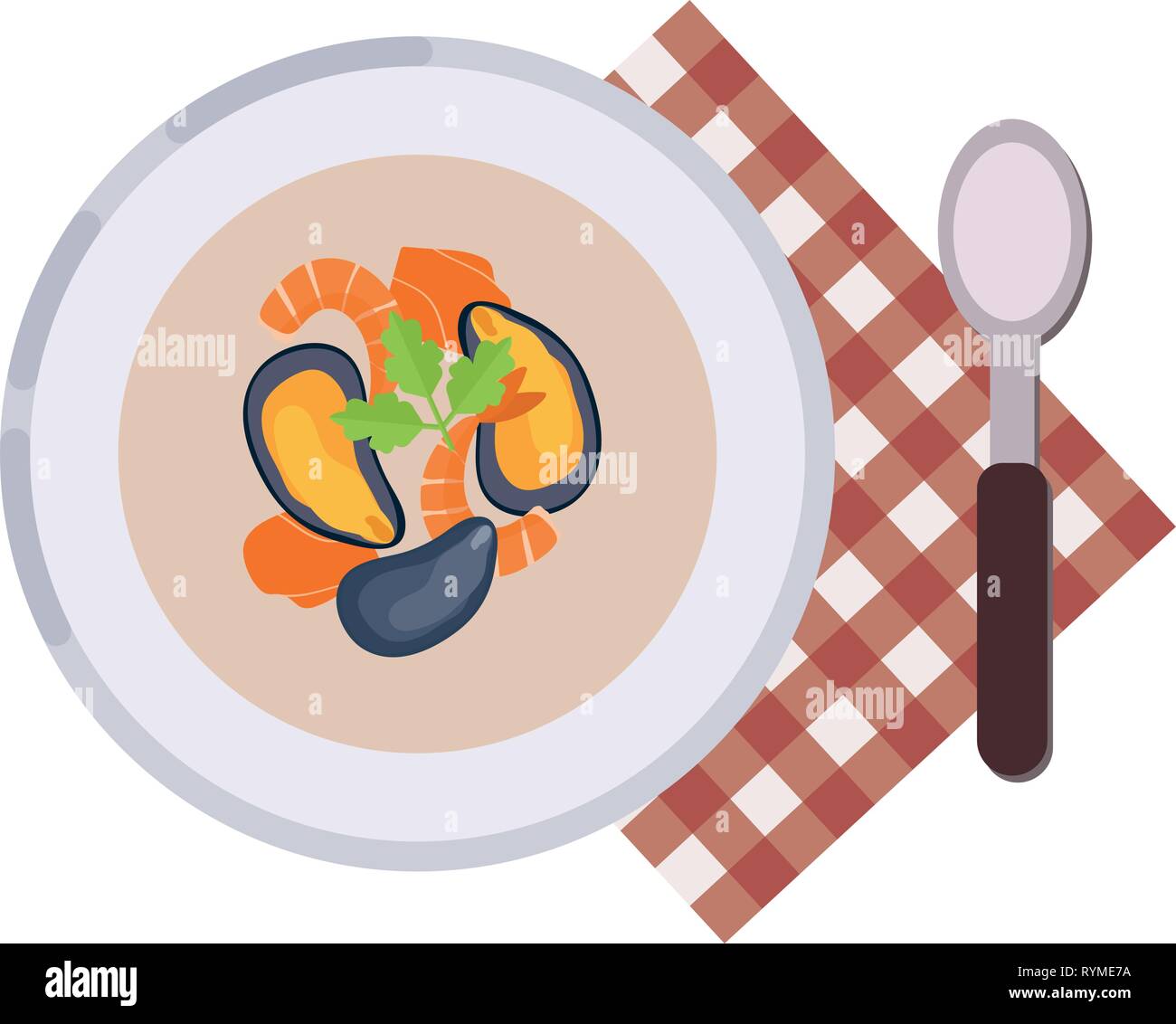 Cooking banner seafood top Stock Vector Images - Alamy