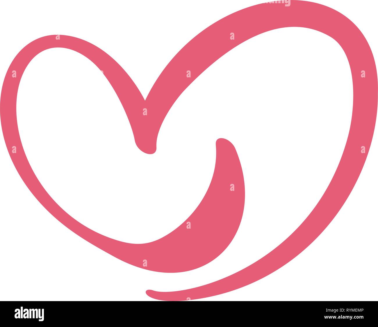 Hand drawn Heart love sign. Romantic calligraphy vector illustration ...