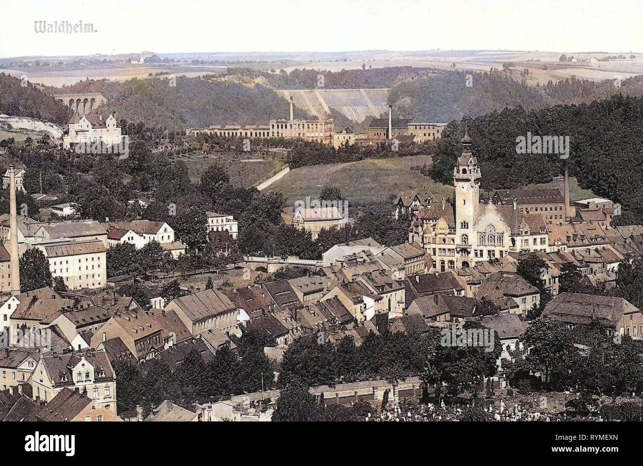 Buildings in Waldheim, Rathaus Waldheim, 1907, Landkreis Mittelsachsen ...