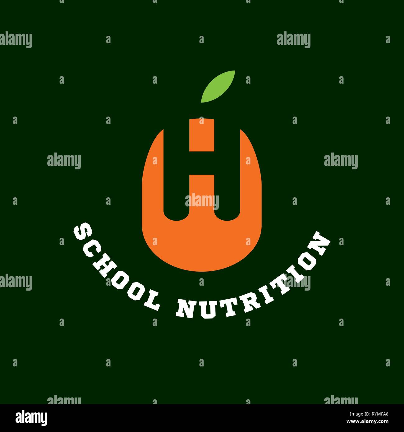 School food vector logo. Healthy food emblem Stock Vector Image & Art ...