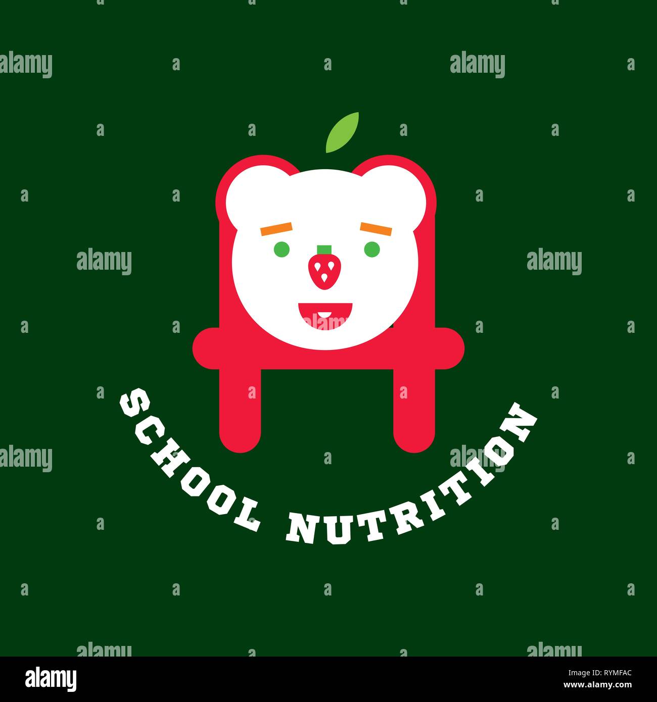School food vector logo. Healthy food emblem Stock Vector Image & Art ...