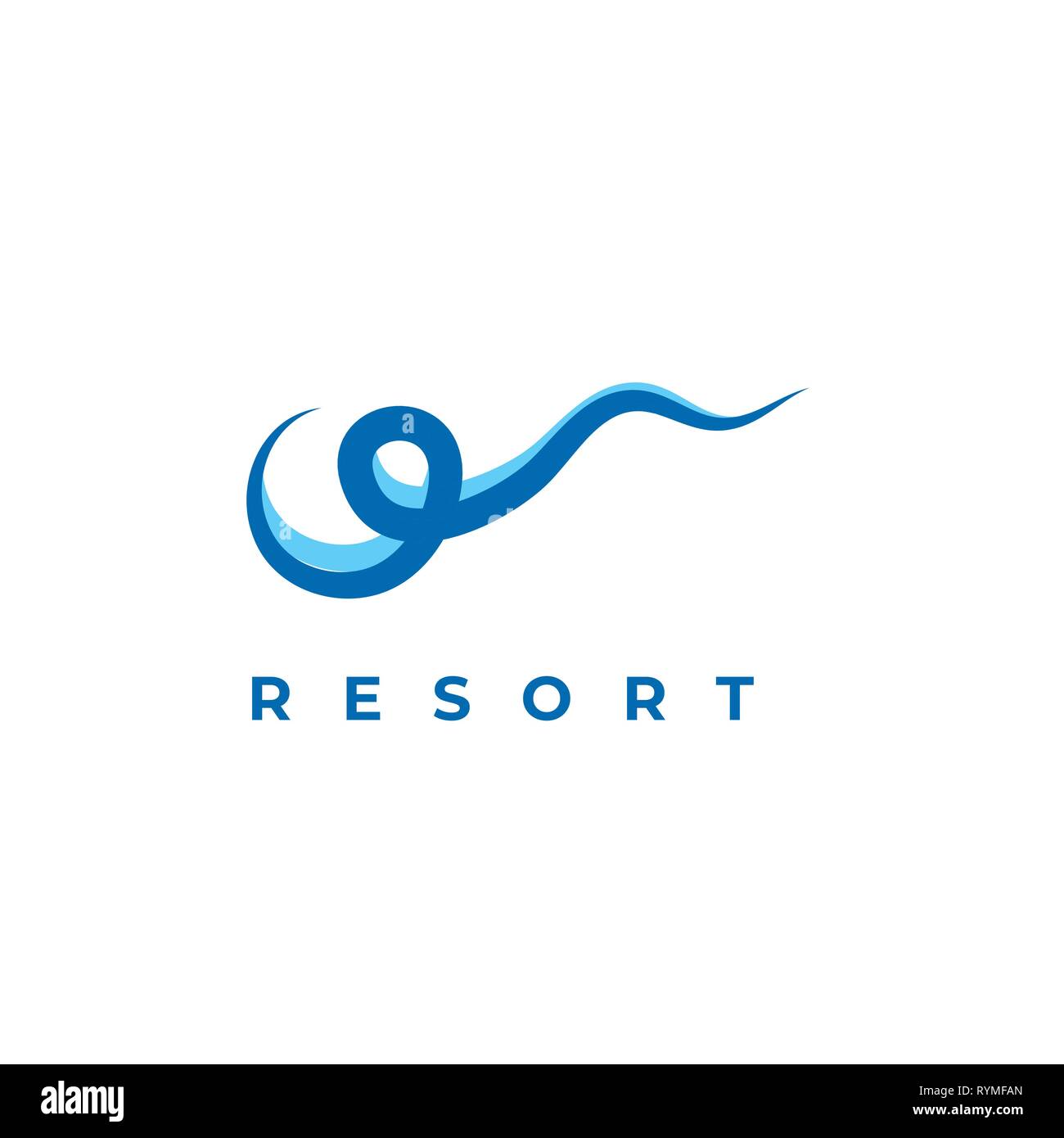 Resort vector logo. Wave emblem Stock Vector Image & Art - Alamy