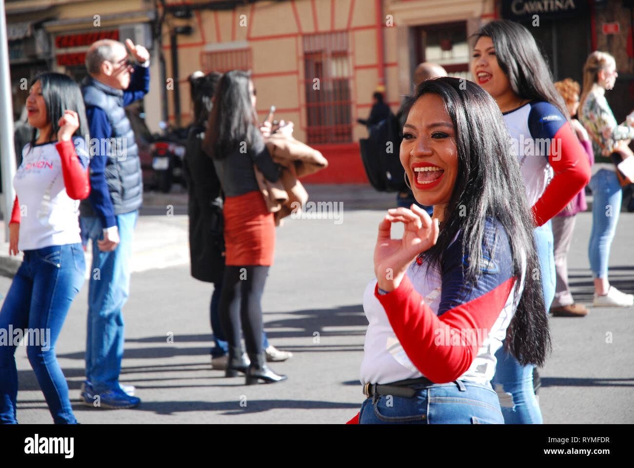 Madrid, Spain, March 2nd 2019: Carnival parade, Members of Fraternidad ...
